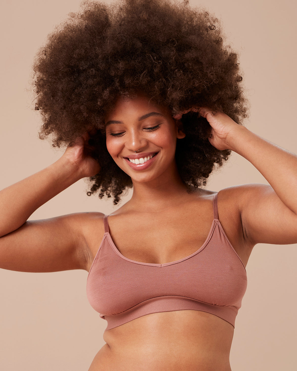T Shirt Bra Mocha Sustainable Tencel™ Bralette Stripe And Stare