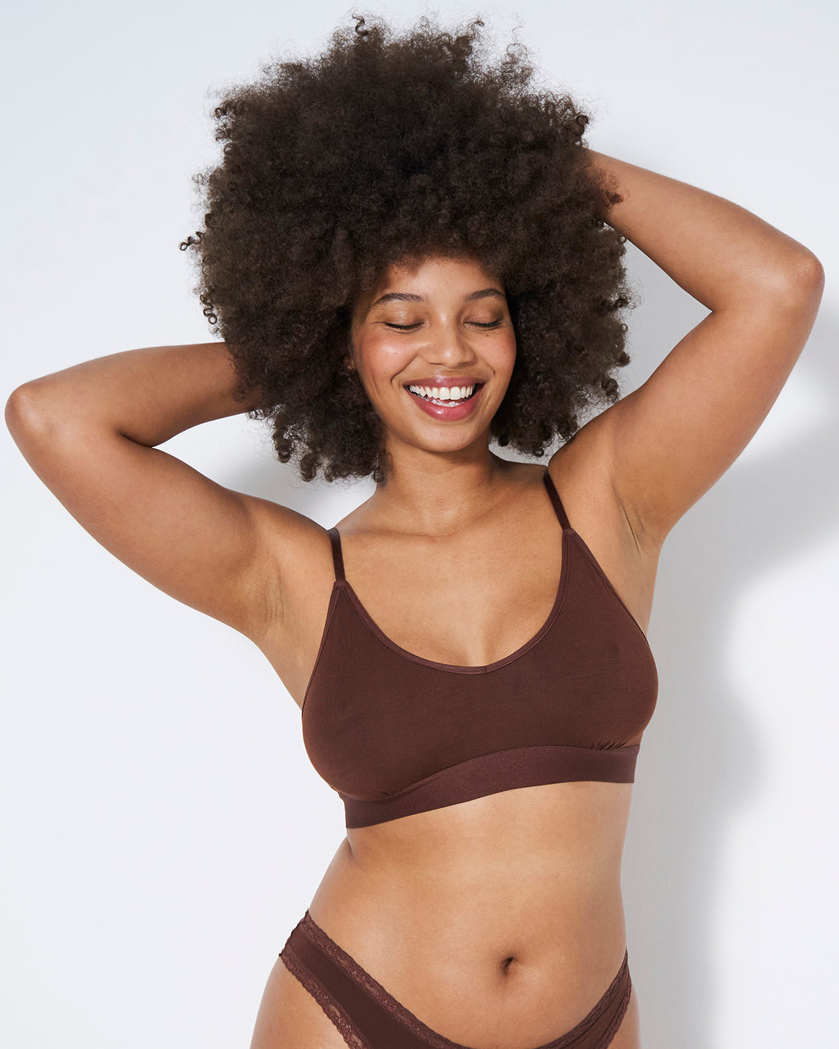 T Shirt Bra Cocoa Sustainable Tencel™ Bralette Stripe And Stare