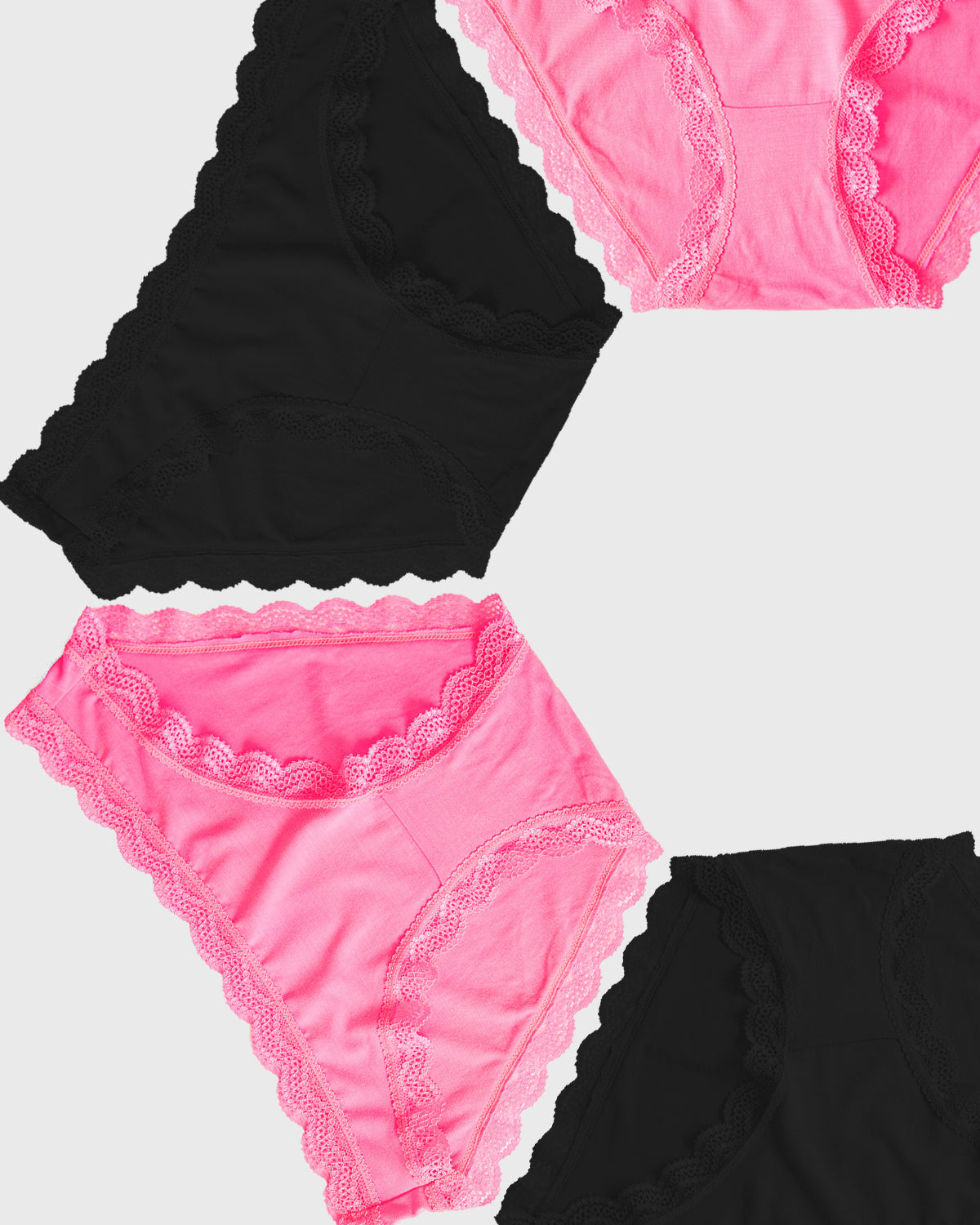 The Original Knicker Four Pack - Black and Hot Pink | TENCEL™ Underwear ...
