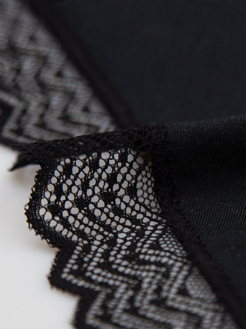 ZigZag Lace Triangle Bra - Black | Sustainable TENCEL™ Underwear ...