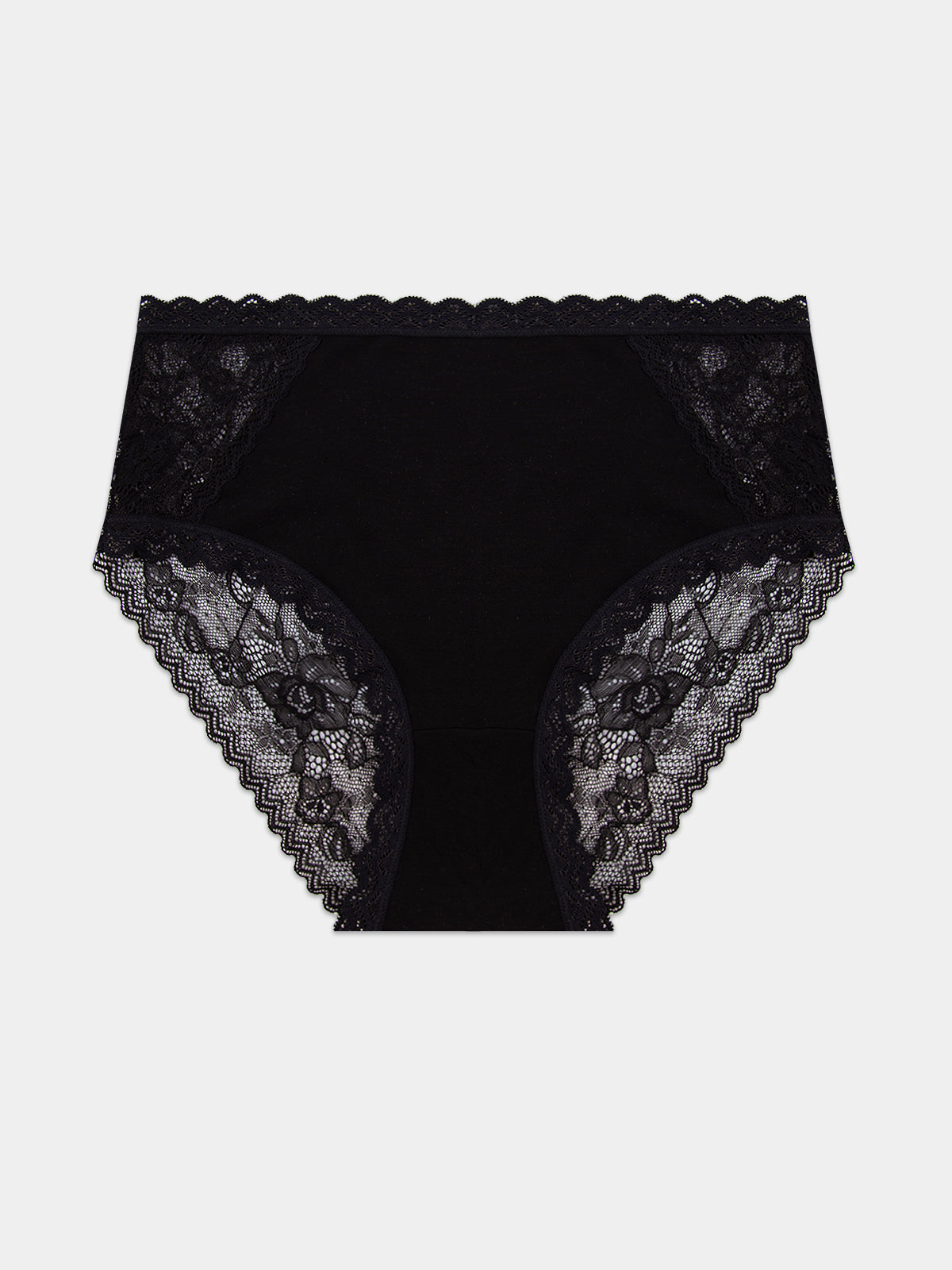 Eco Lace High Rise Knicker - Black | Sustainable TENCEL™ Underwear ...