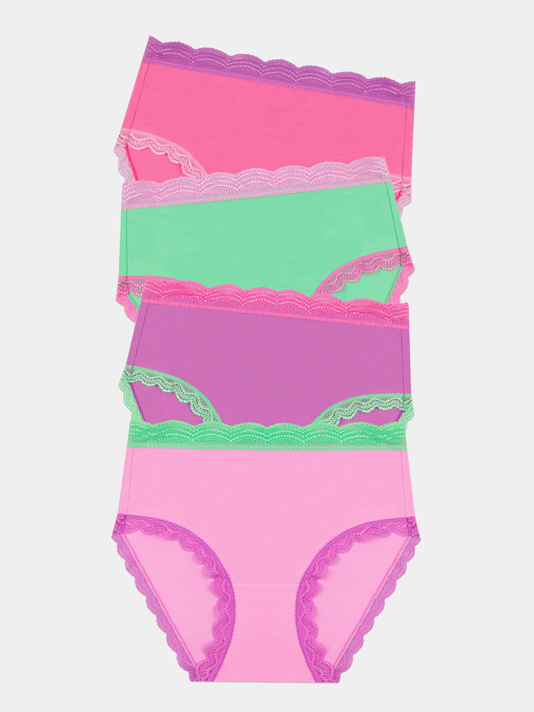 High Rise Knicker Four Pack - Candy Floss Brights | Sustainable TENCEL ...