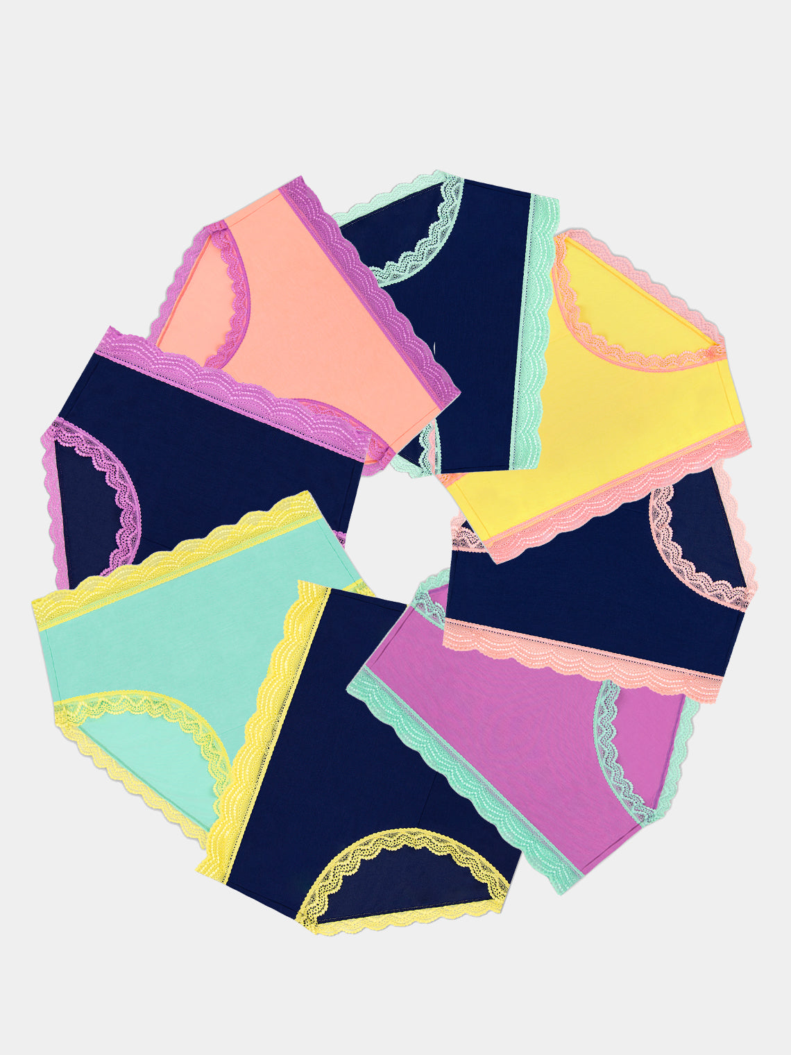 High Rise Knicker Eight Pack - Pastels Box | Sustainable TENCEL ...