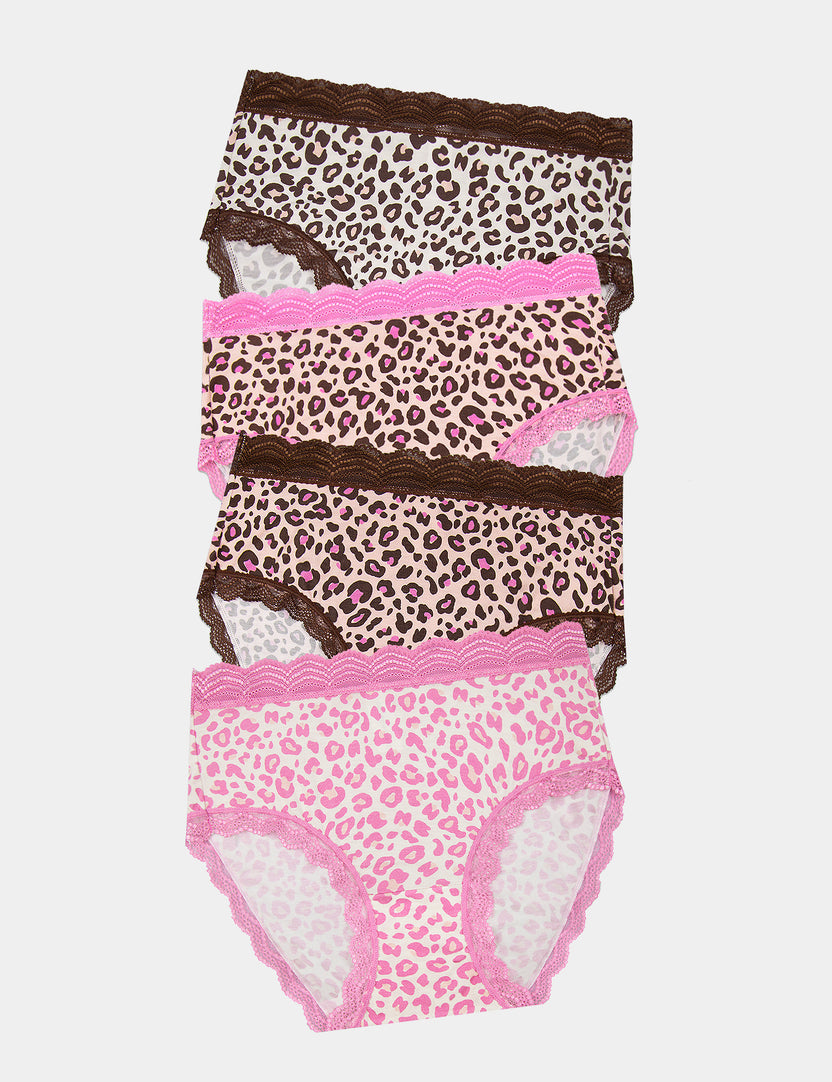 High Rise Knicker Four Pack - Liquorice Leopard | Sustainable TENCEL ...