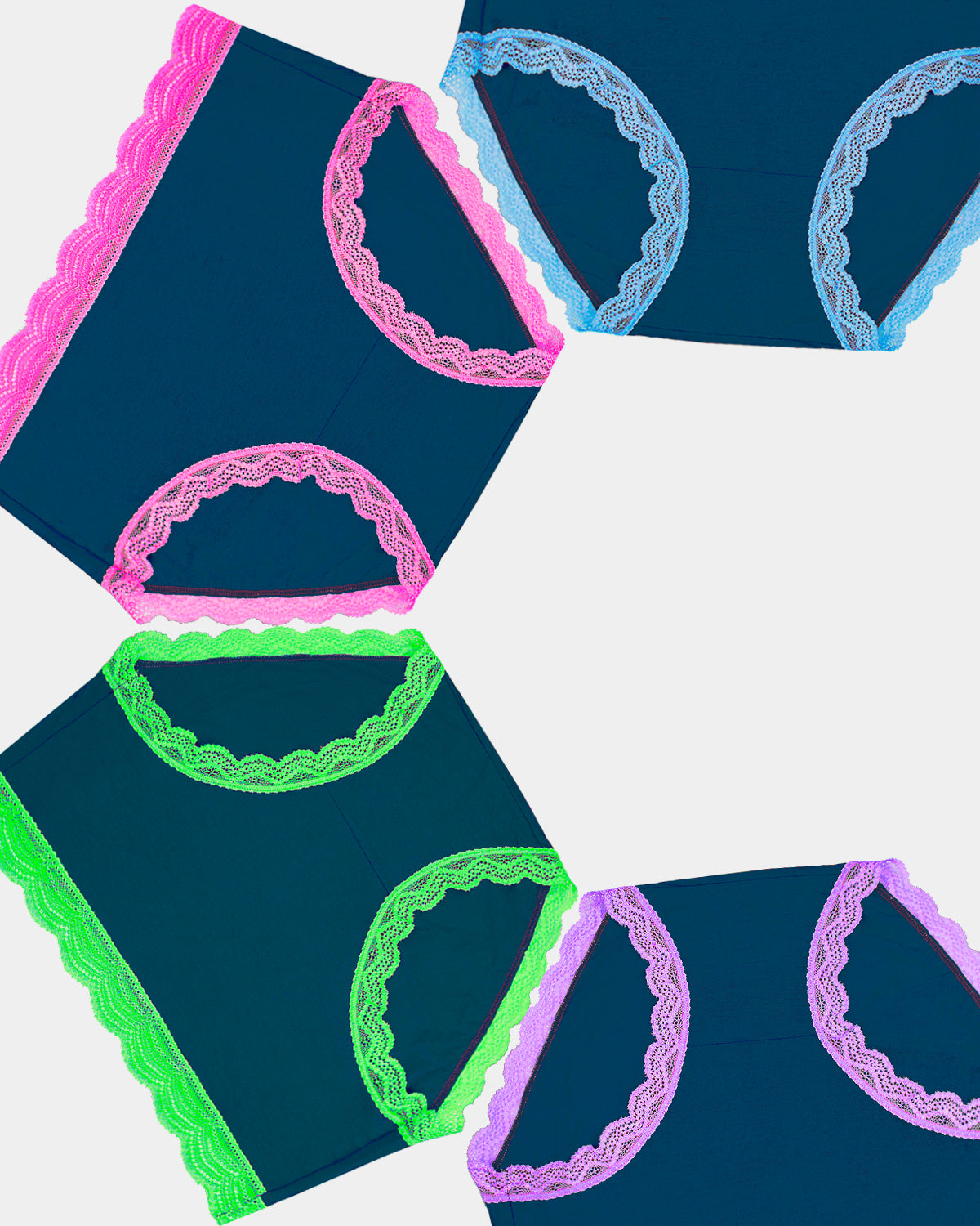 High Rise Knicker Four Pack - Midnight Neon | TENCEL™ Underwear ...