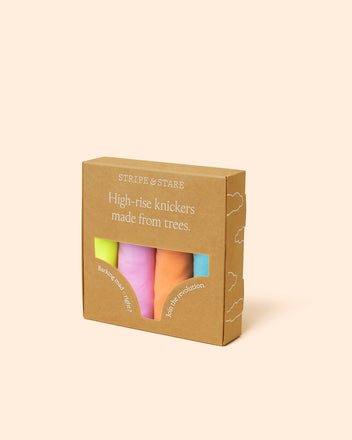 High Rise Knicker Four Pack - Neon Candy | TENCEL™ Underwear – Stripe ...