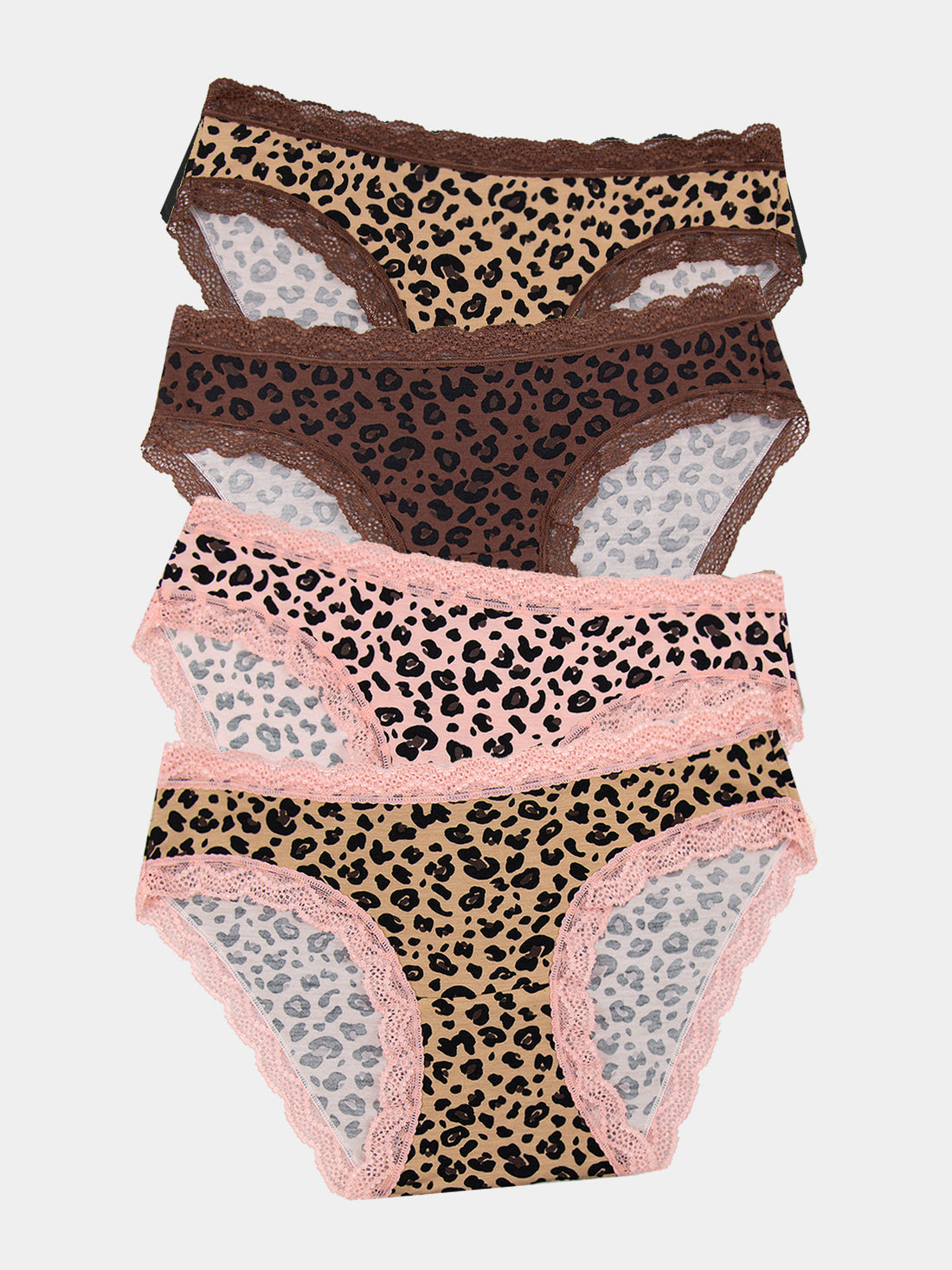 The Original Knicker Four Pack - Peach Latte Leopard | Sustainable ...