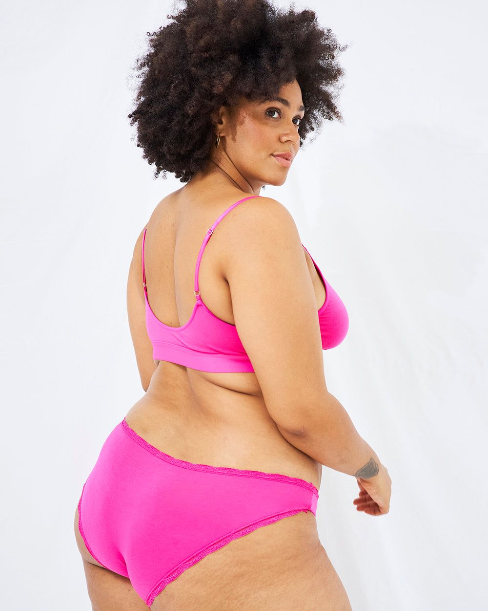 T Shirt Bra Raspberry Sustainable Tencel Bralette Stripe And Stare